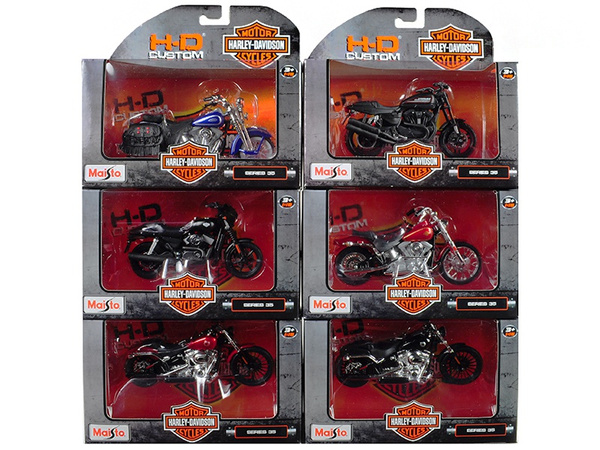 Harley Davidson Motorcycles 6 piece Set Series 35 1/18 Diecast ...