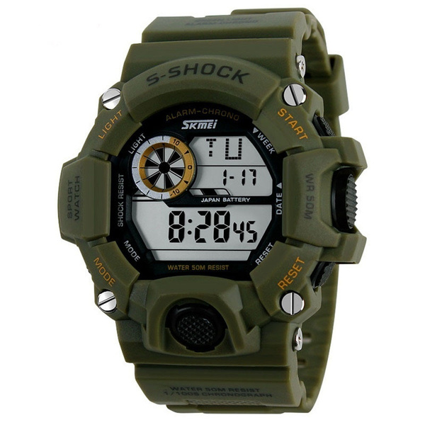 2018 Fashion Men LCD LED Light Watch Waterproof S-Shock Alarm Digital ...