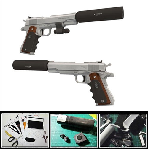 1:1 Paper Model Firearms Pistol 3D Handmade Killer ACP Pistol/Gun Paper ...