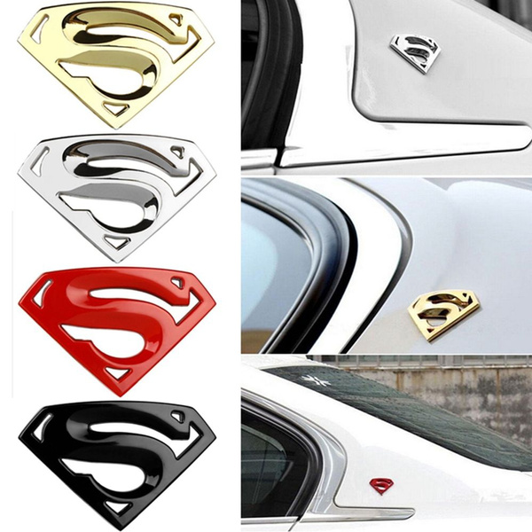3D Superman Chrome Metal Auto Car Motorcycle Superman Logo Sticker ...