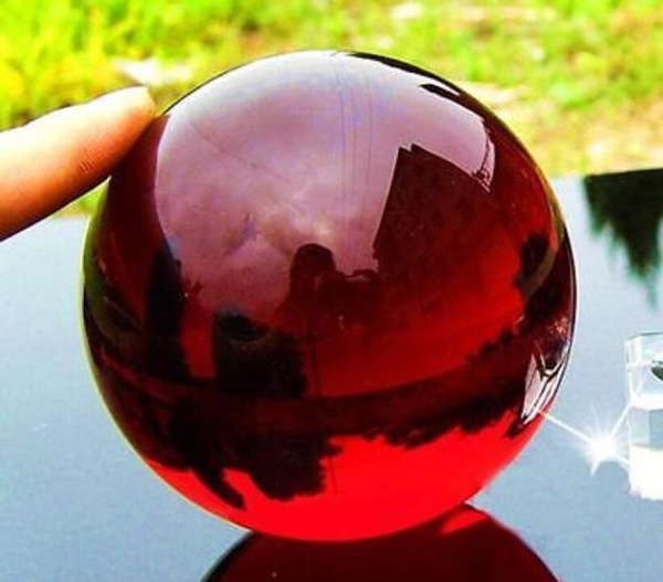 40mm Natural Asian Rare Quartz Red Magic Crystal Healing Ball Sphere | Wish