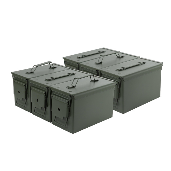 Redneck Convent Ammo Can Set 50 Cal Solid Steel 6pk Military Metal Ammo ...