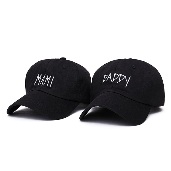 daddy Mami Unstructured Black Baseball cap Dad/Mom Couple Hat Cap | Wish