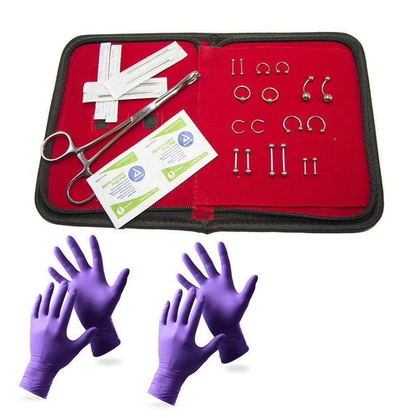 Piercing Kit 14g 16g 18g Included WithTraveling Leatherette Case | Wish