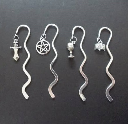 Wiccan Bookmark pentacle athame chalice witch wicca pagan bookmark ...