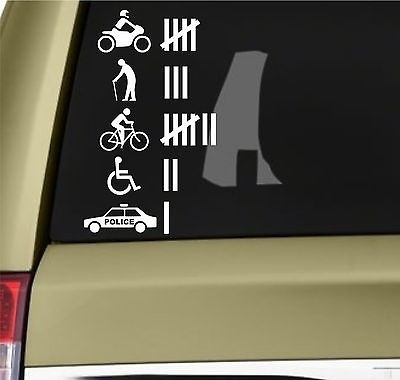 Funny Hit Accident Count Vinyl Sticker Decal JDM Humour joke Prank Car ...