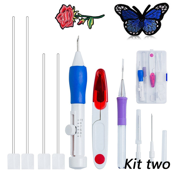 Magic Embroidery Pen Punch Needle Set Stitching Weaving Tool For DIY ...