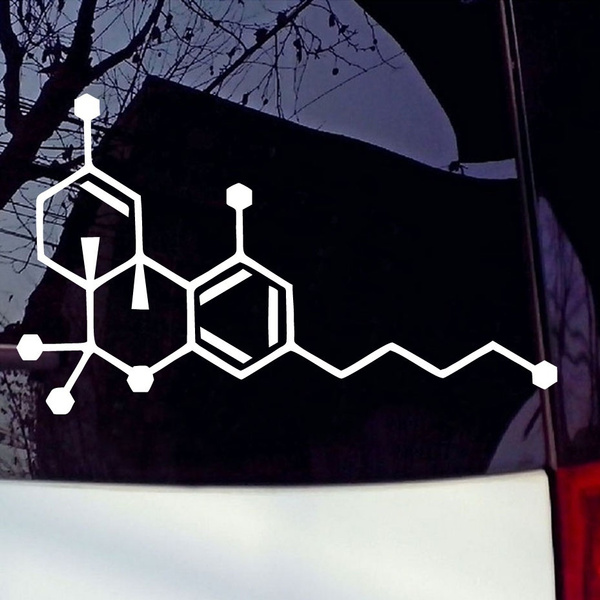 THC Molecule Vinyl Car Bumper Sticker | Wish