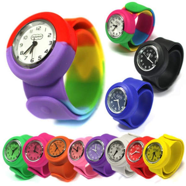 Children's Rubber Jelly Slap Wrist Watch Kids Silicone Watches For Boys ...