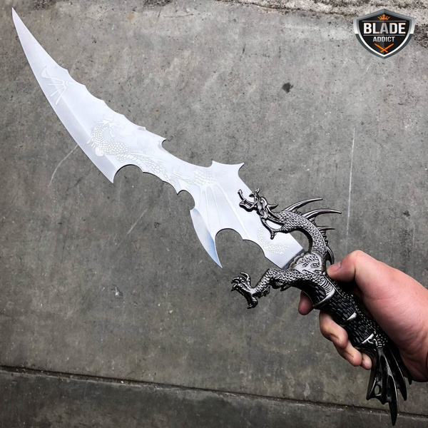 21" Medieval Fantasy Dragon Saber Sword Knife Dagger Blade w/ Wood ...