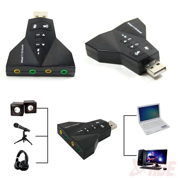 USB 2.0 External 7.1 Channel 3D Virtual Audio Sound Card Mic Adapter Laptop PC | Wish