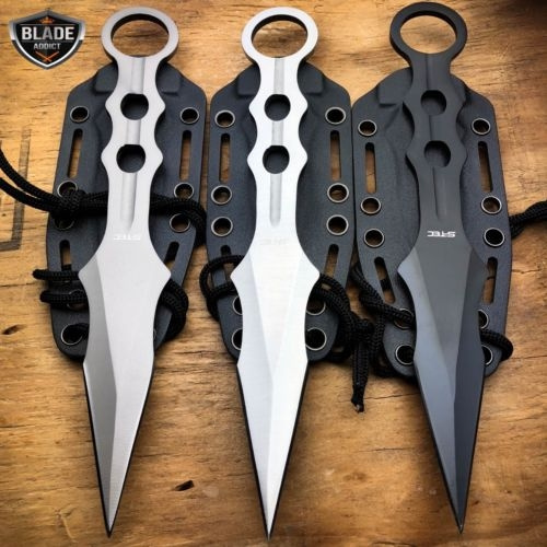 9" Ninja Tactical Fixed Blade Kunai Karambit Throwing Neck Combat Knife ...