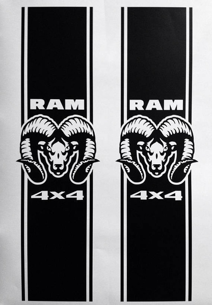 Universal 1Set/2Pcs 5.7 Liter Head DODGE Ram Head Mipar Racing Stripe ...