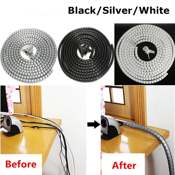 Flexible Spiral Tube Cable Organizer Wire Wrap Cord Protector Wire ...
