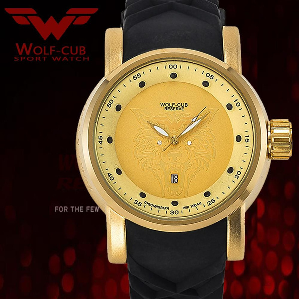 Wolf-cub American latest men design original stainless steel large dial ...