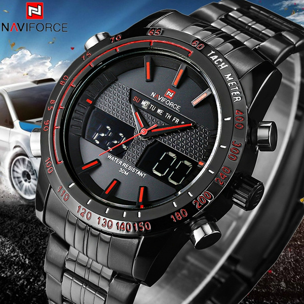 NAVIFORCE Mens 30M Waterproof Sport Watch Men Stainless Steel Analog ...