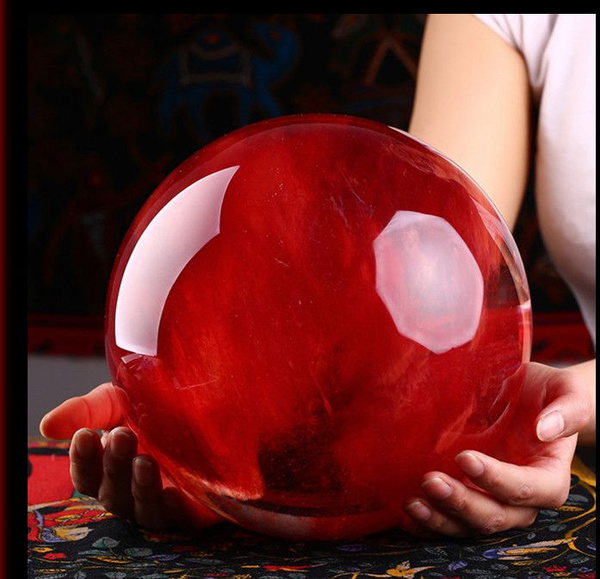 about 500-600g Natural Red Quartz Magic Crystal Healing Ball Sphere | Wish