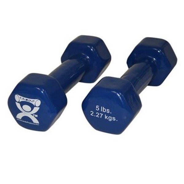 CanDo CanDo-10-0554-2 5 lbs Vinyl Coated Pair Dumbbell, Blue | Wish