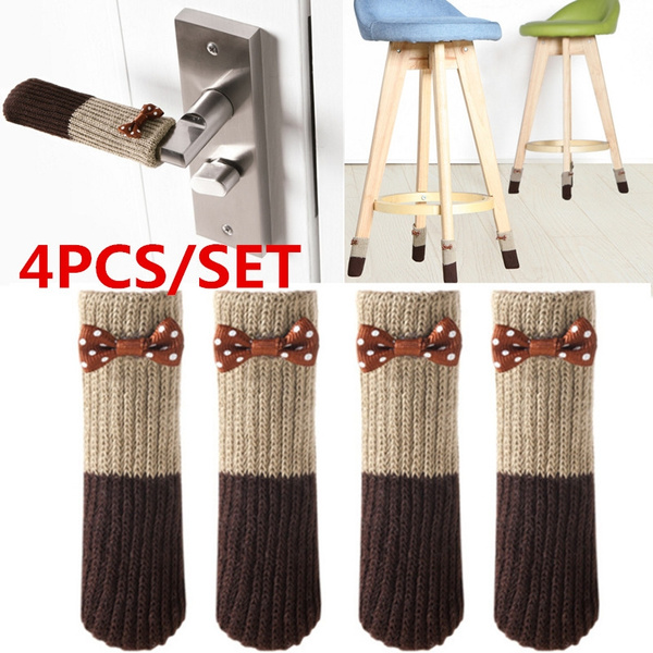 4 Pcs/set Thick Knitted Dining Table Chair Leg Socks Stool Mat ...