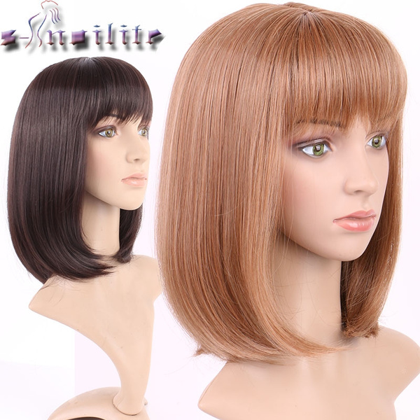 Fashion Straight Bob Wig Stable Adjustable Buckle Soft Natural Rose ...