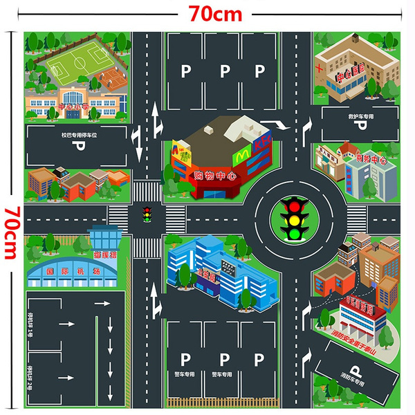 Car City Parking Map Traffic Routes Playing Mat Toys for Children | Wish