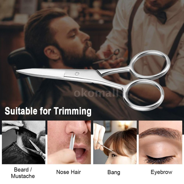 Beard Mustache Scissor Stainless Steel Eyebrow Nose Hair Shaver Trimmer ...