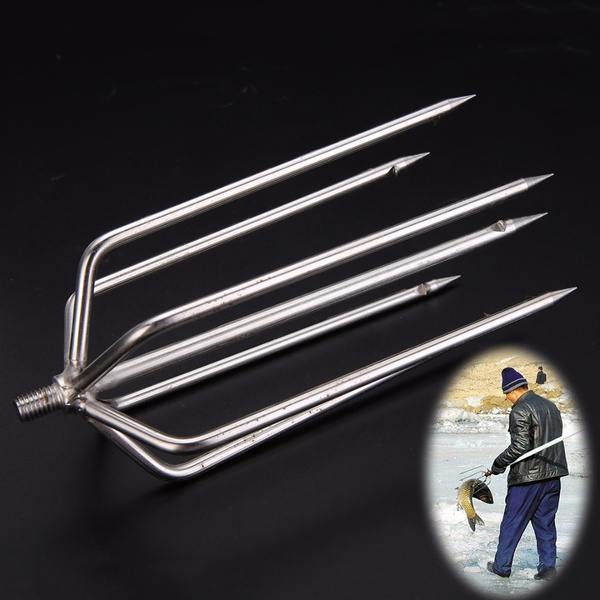 Stainless Steel Barbed 7 Prong Tine Harpoon Fishing Spear Gig Gaff Fork ...