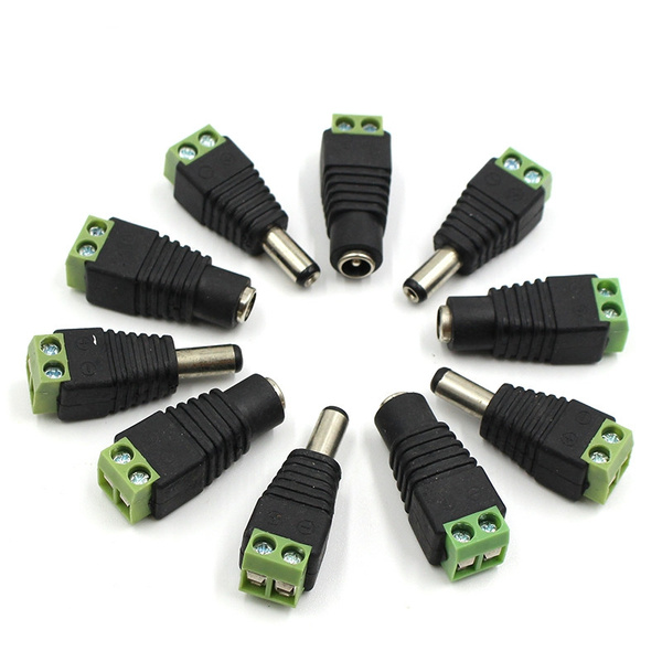 10PCS/Lot Male Female Connector Conversion Head 2.1*5.5mm DC Power Jack ...