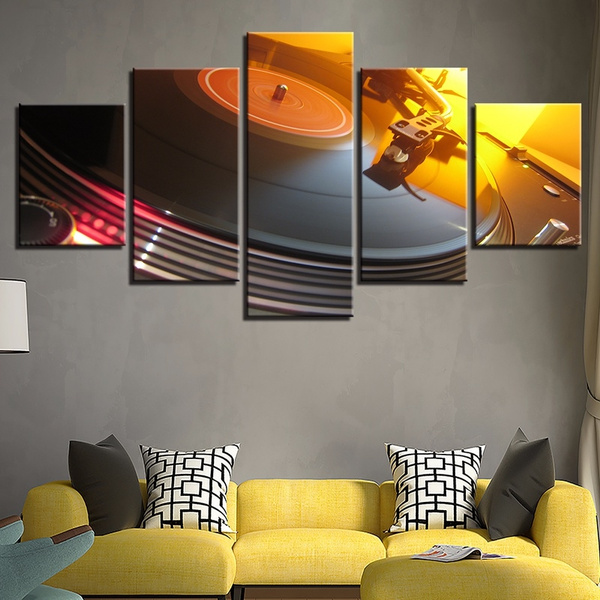 5 Pieces Music DJ Console Turntables Paintings Bar Night Club Wall Art ...