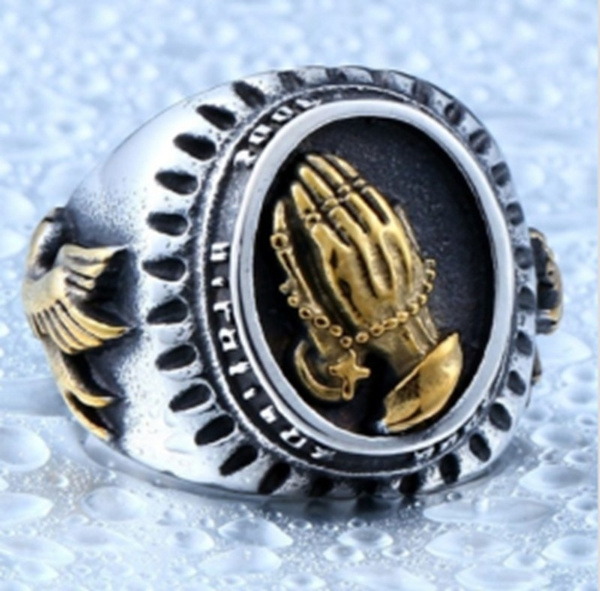 Stainless Steel Blessed Virgin Mary Pray Hand Religious Lucky Power The ...