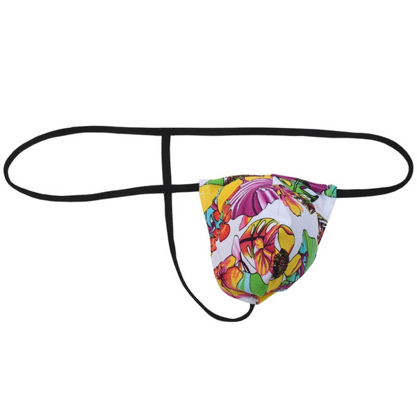 Men Micro Thong Pattern T-back String Spandex Mini Bikini Tanga Guys ...