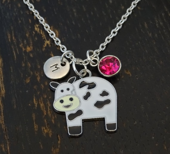 Cow Necklace, Cow Charm, Cow Pendant, Cow Jewelry, Cow Gifts, Farmers ...