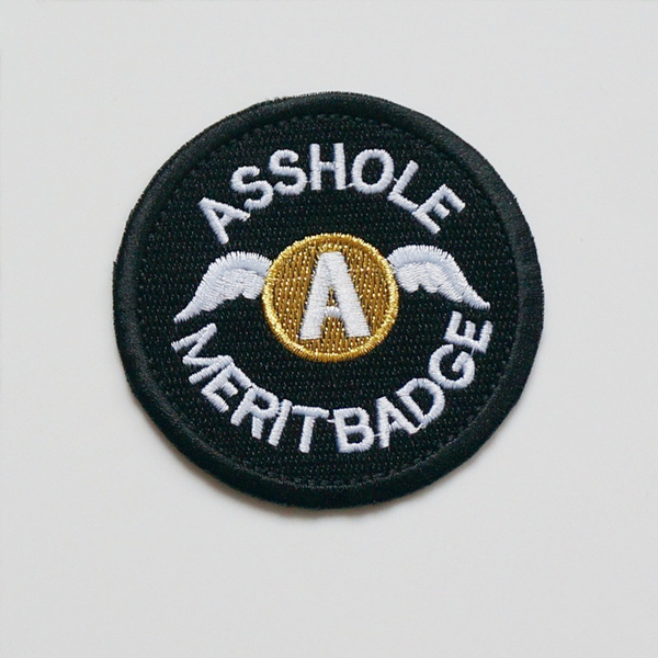 Embroidered Asshole Merit Badges Wings Morale Tactical Sew Iron On