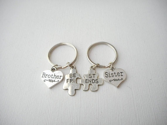 2 Brother Sister, Puzzle Piece- Best Friends Keychains/ Brother and ...