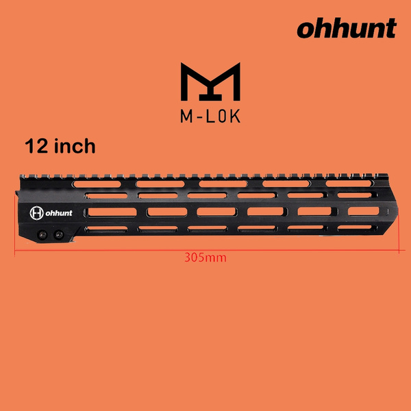 Ohhunt 12 inch Free Float M-LOK Handguard with Steel Nut For Mounting ...