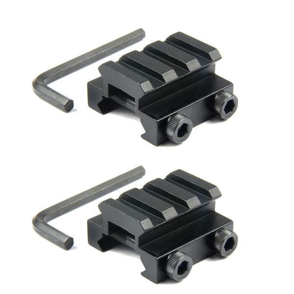 2PCS FLAT TOP HALF 1/2 INCH MINI RISER BLOCK MOUNT 3 SLOT PICATINNY ...
