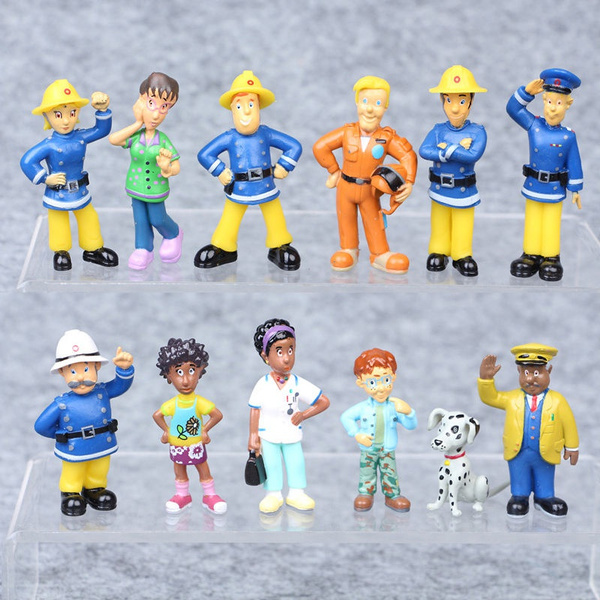 12 sets of 3-6cm Fireman Sam toy figure toy doll children birthday gift ...