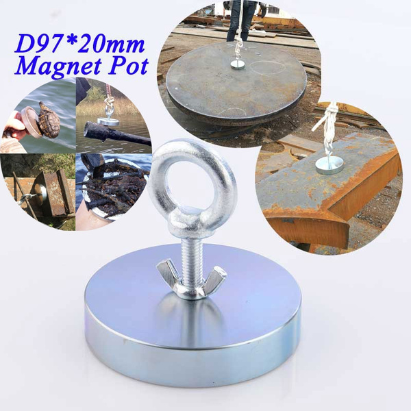 1100LB Neodymium Super Strong Recovery Magnet Pot D97mm Fishing ...