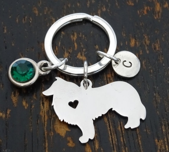Custom Keychain, Custom Key Ring, Border Collie Keychain,Border Collie ...