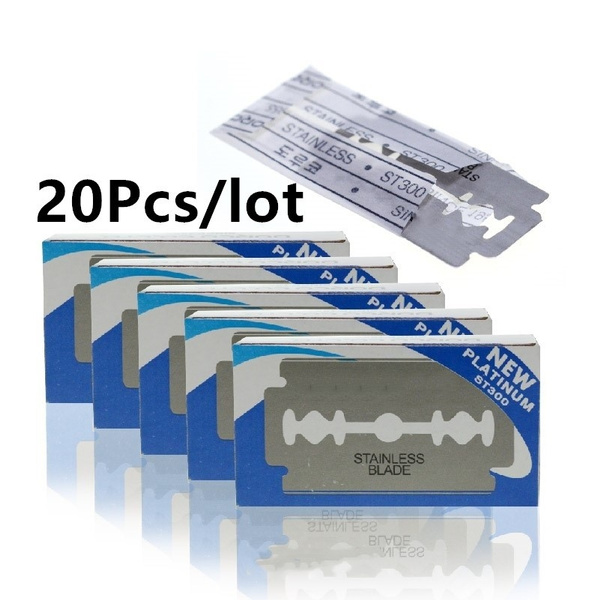 20 Pcs/lot Double Edge Razor Blades Stainless Steel Safety Razor Blades ...