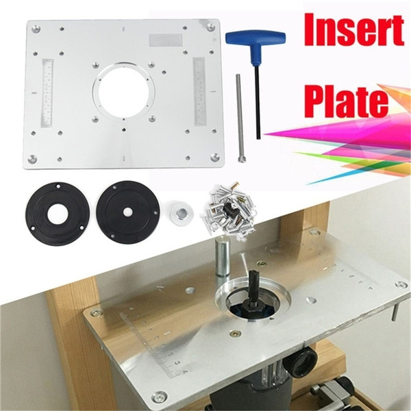 Aluminum Router Table Insert Plate with 4 Rings and Screws for ...