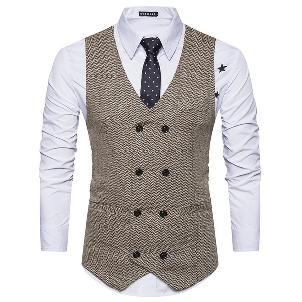 [Jamickiki] Fashion Double Buckles Vest Suits Vest Coat Slim Fit | Wish