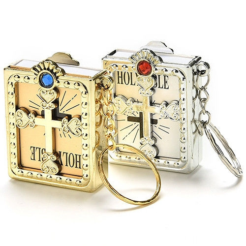 Mini Holy Bible Miniature Paper Spiritual Christian Jesus Keychain ...