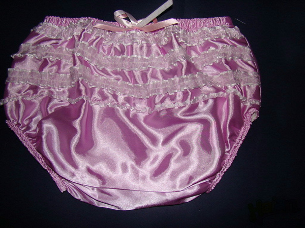 Haian Adult Sissy ABDL PVC & Satin Panties Frilly Rumba Pants Color ...