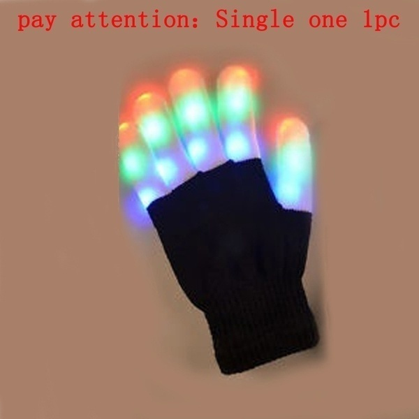 1 pc New LED Rave Flashing Glove Glow 7 Mode Light Up Finger Tip ...