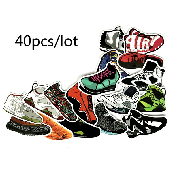 40Pcs/Lot Funny Shoes Stickers for Skateboard Car Luggage Pad PS4 Mac ...