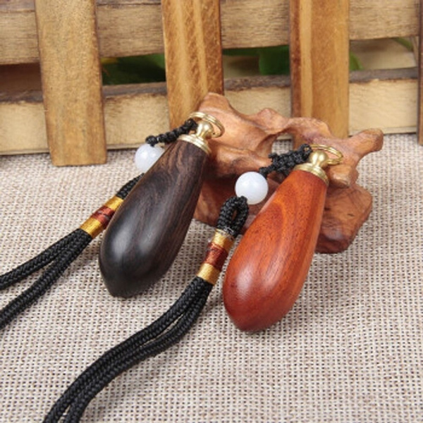 Snuff Bottle Pendant with Brass Spoon Lid Pill Box Portable Snorter ...