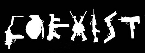 8" Coexist Guns Funny Decal Die Cut Vinyl Sticker Cars Trucks Van Walls ...