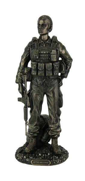 Defend and Serve Female Soldier Bronze Finish Statue | Wish