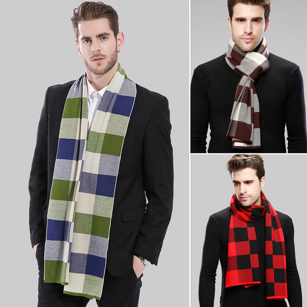 Fashion Design Casual Scarves Winter Men's Wool Cashmere Scarf Luxury ...